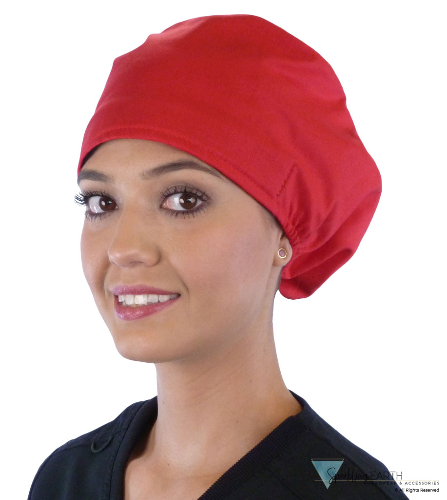 Euro Style Riley Comfort Scrub Cap - American Made - Red | Sparkling EARTH